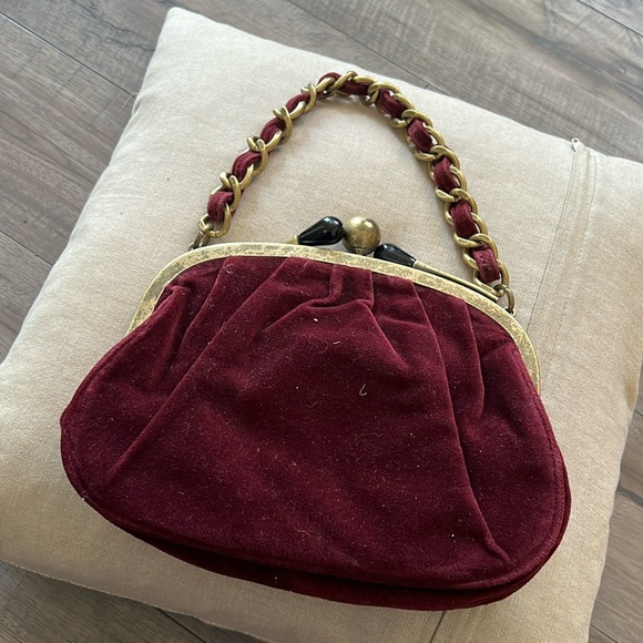 J. Crew | Bags | J Crew Burgundy Velvet Handbag | Poshmark